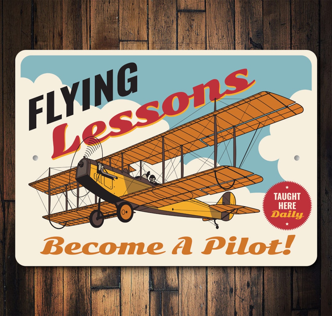 Flying Lessons Sign, Flight School Sign, Pilot Training Gift, Pilot ...