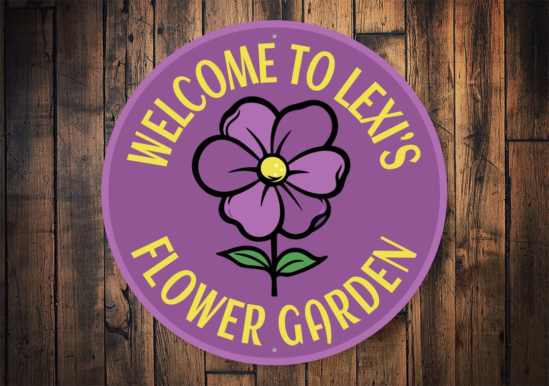 Flower Garden Sign, Metal Flower Sign, Flower Garden Decor, Custom ...