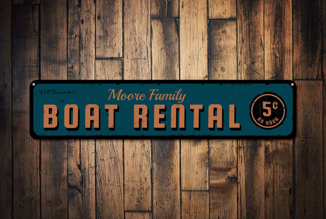 Boat Rental Sign Personalized Family Name Sign 5 Cents/hour - Etsy
