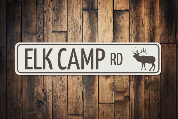 Elk Camp Rd Sign Custom Lake House Street Sign Metal Elk | Etsy