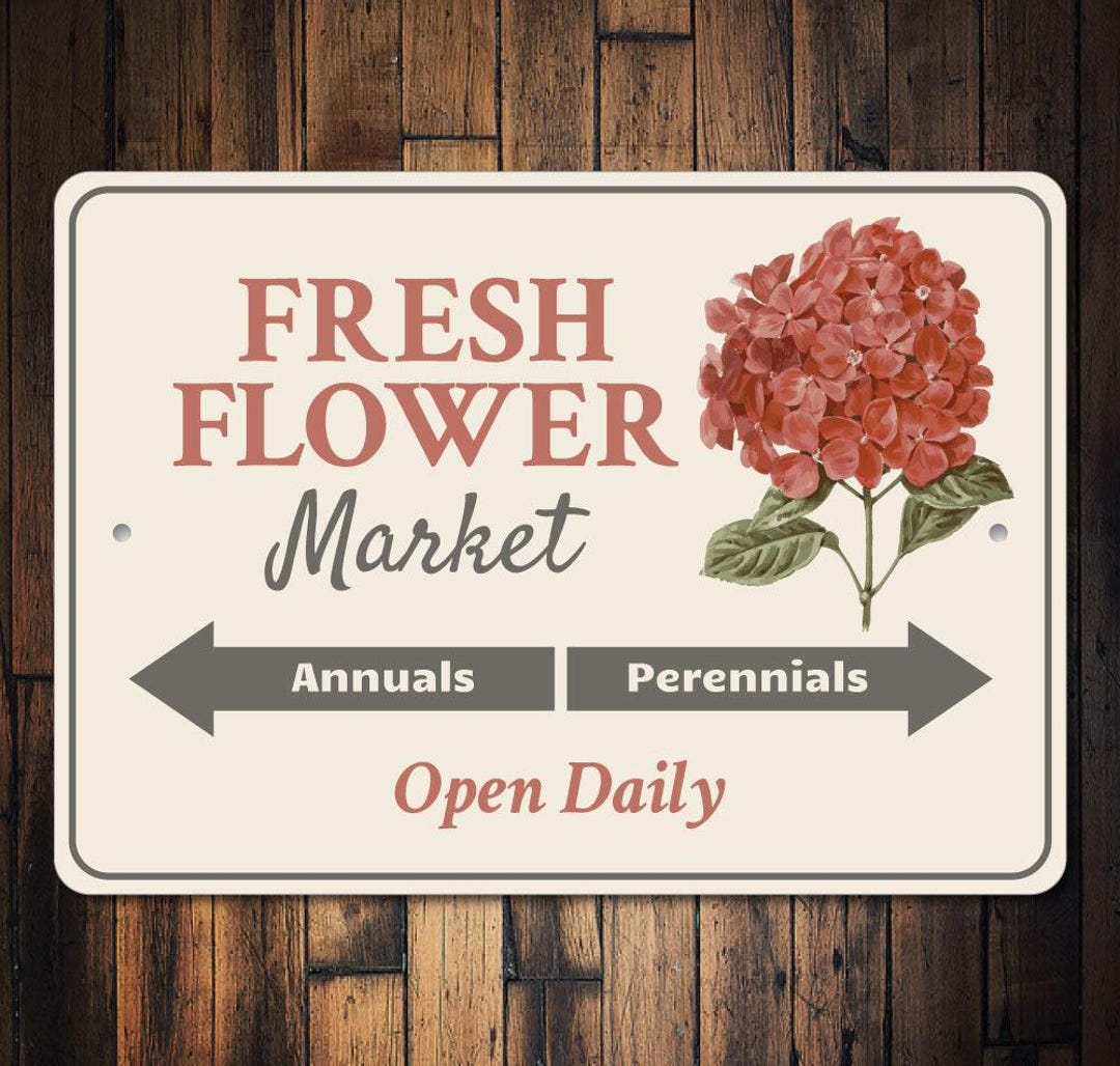 Fresh Flower Market Sign, Hydrangea Decor, Hydrangea Sign, Flower ...