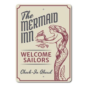 Mermaid Inn Sign, Welcome Decor, Welcome Sign, Mermaid Decor, Mermaid ...
