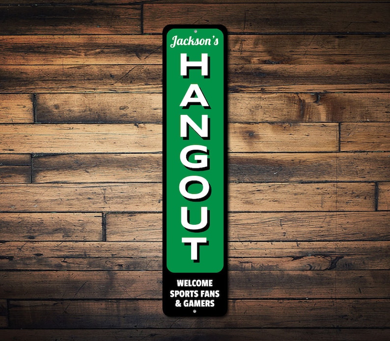 Hangout Vertical Sign Personalized Child Name Welcome Sports - Etsy