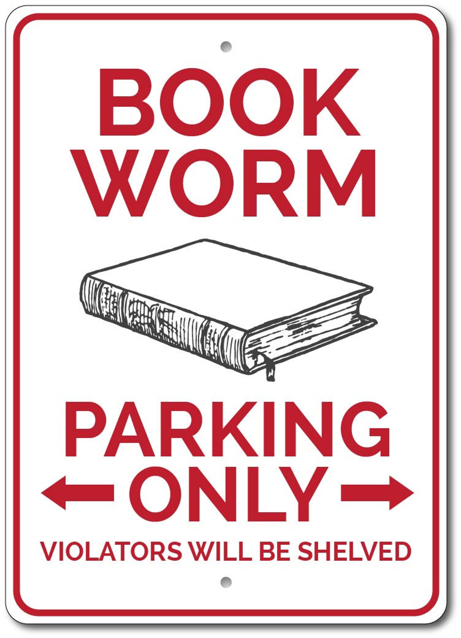 Book Worm Sign Book Worm Parking Sign Book Lover Gift Book | Etsy