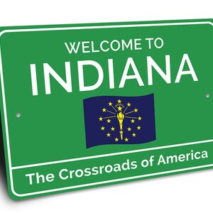 Indiana Sign, Indiana Road Sign, Hoosier State, Indianapolis Sign ...