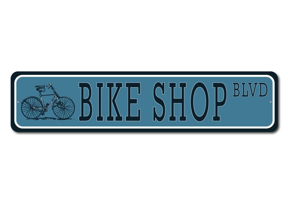 Bike Shop BLVD, Bike Shop Decor, Bike Lover Decor, Bike Sign, Antique ...