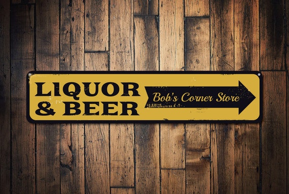 Letrero de licor y cerveza letrero personalizado de la tienda - Etsy México