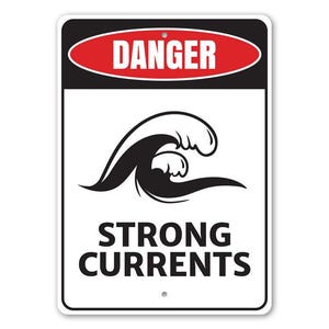 Strong Current Sign, Strong Currents, Surfers House Gift, Metal Surf ...