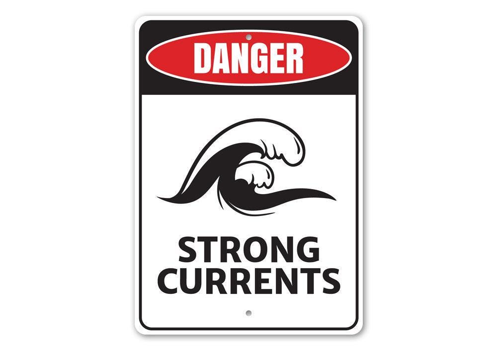 Strong Current Sign, Strong Currents, Surfers House Gift, Metal Surf ...