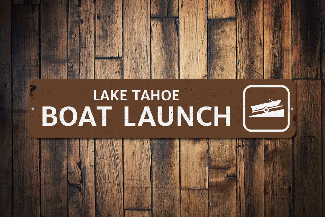 Boat Launch Lake Sign, Custom Lake Location Name Boat Ramp Boating Gift ...