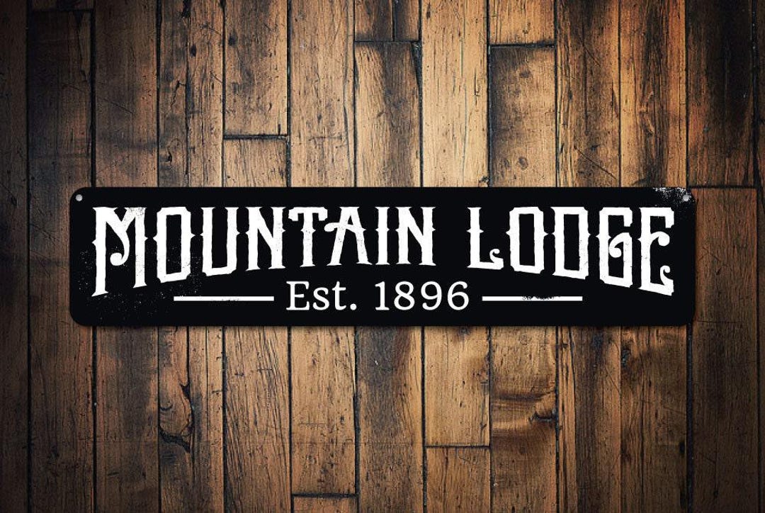Mountain Lodge Established Date Sign, Personalized Ski Sign. Custom Ski ...
