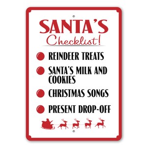 Santas Checklist Sign Check List for Santa Santa Home Decor - Etsy