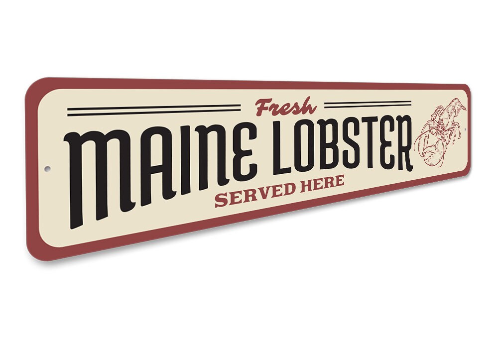 Maine Lobster Sign, Lobster Loving Sign, Maine Lobster Eatings, Metal ...