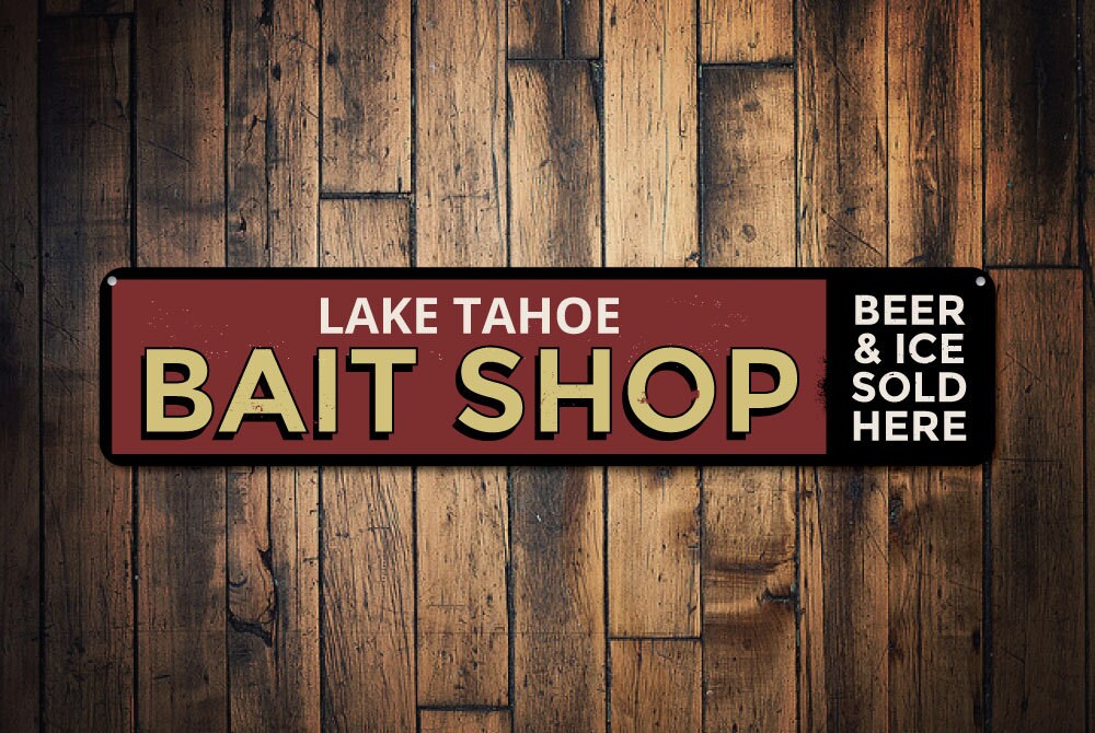 Lake Bait Shop Sign Personalized Beer & Ice Sold Here Sign | Etsy