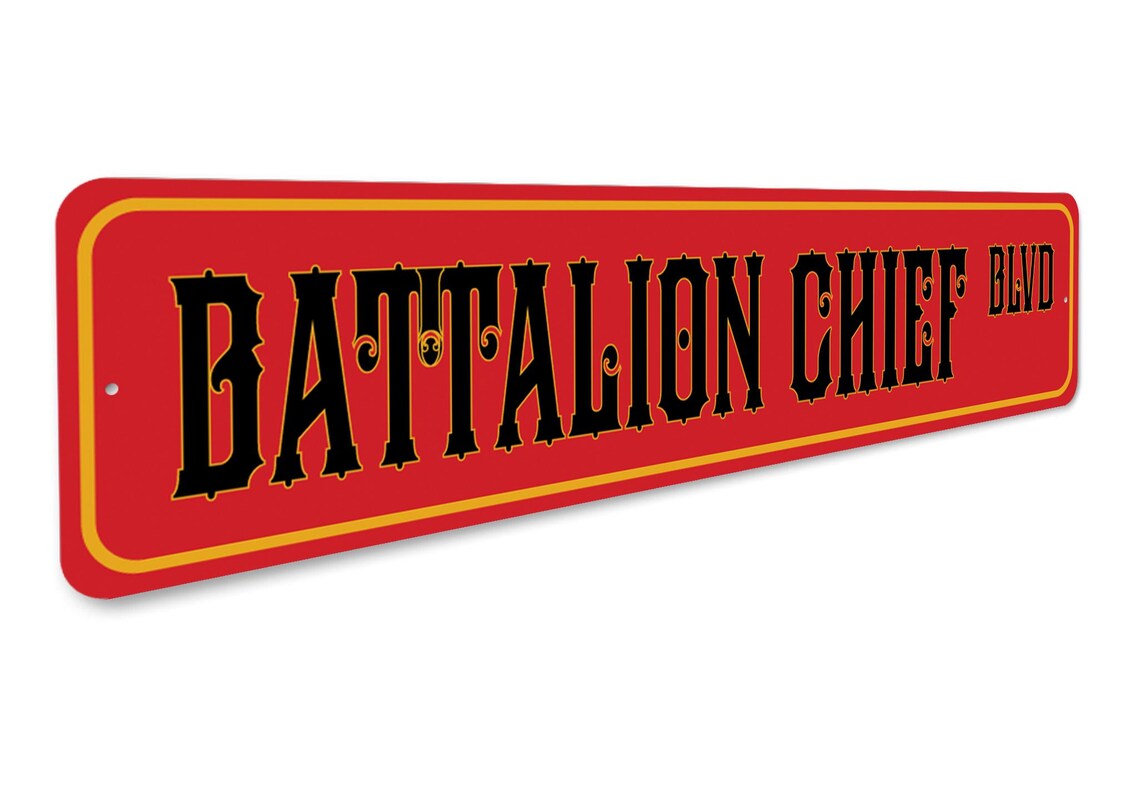 Battalion Chief BLVD Sign, Firefighter Decor, Firefighter Gift, Fire ...
