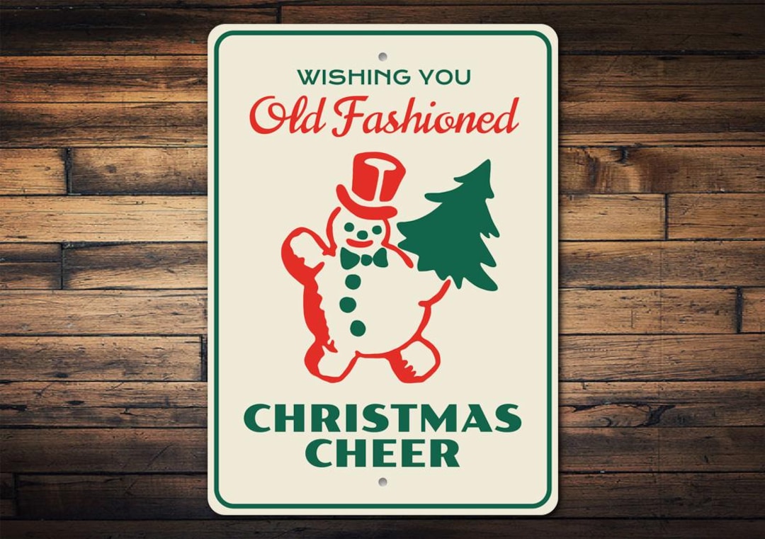 Wishing You Old Fashioned Christmas Cheer Sign, Holiday Decor Sign ...