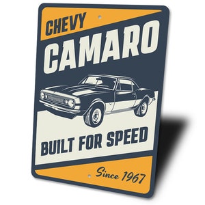 Chevy Camaro Sign, Retro Camaro Sign, Vintage Camaro Gift, Camaro Owner ...