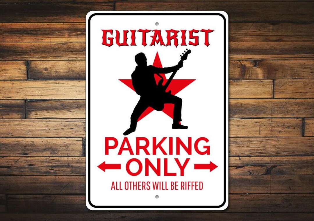 Guitarist Gift, Guitarist Parking Sign, Guitar Player Sign, Rock Guitar ...