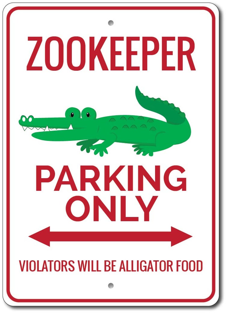 Zookeeper Parking Sign Zookeeper Gift Zookeeper Sign Zoo - Etsy