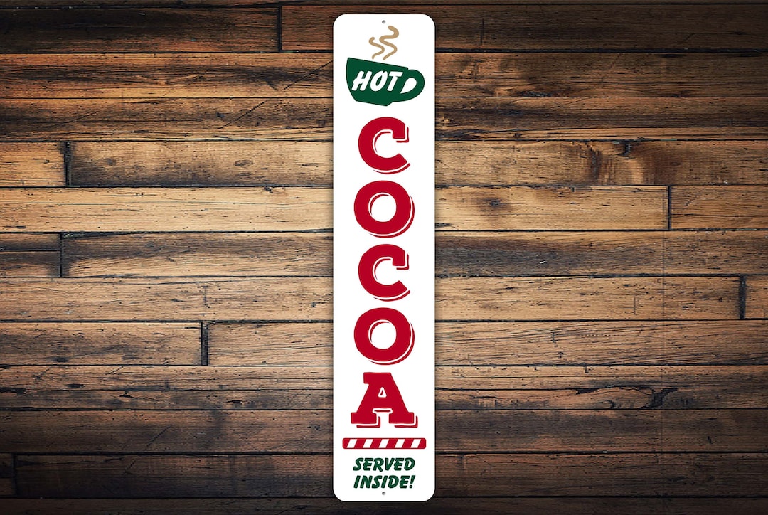 Hot Cocoa Sign, Front Door Sign, Cocoa Bar Sign, Christmas Sign ...