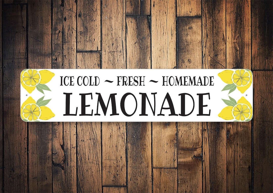Ice Cold Lemonade Sign, Lemonade Sign, Fresh Lemonade, Summertime ...
