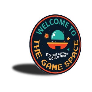 Welcome to the Game Space Sign, Gamer Room Sign, Arcade Room Decor ...