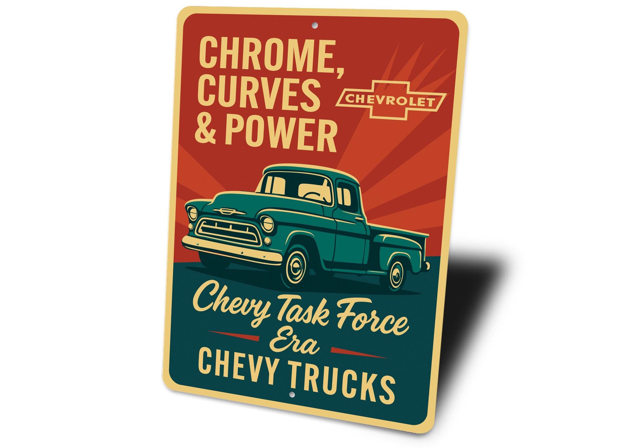 Chevy Truck Task Force Sign, Vintage Pickup Garage Wall Decor, Classic ...