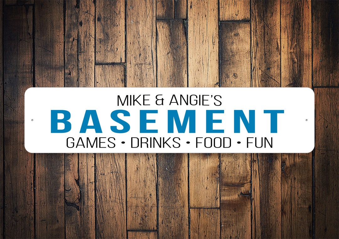 Custom Basement Sign, Custom Sign Decor, Family Basement, Last Name ...