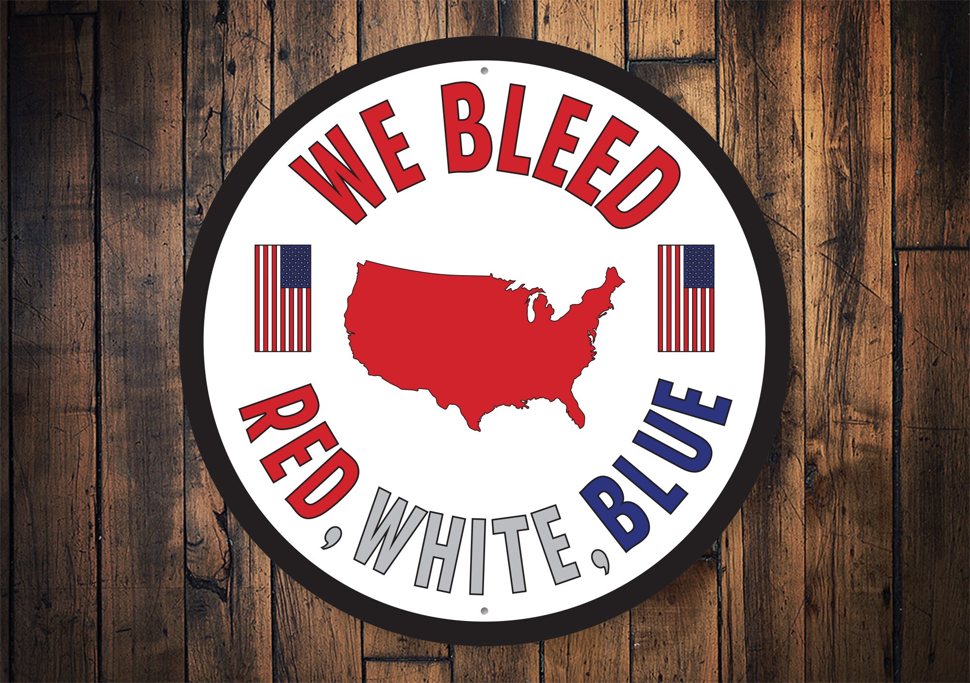We Bleed Red White Blue American Home Patriot Decor - Etsy