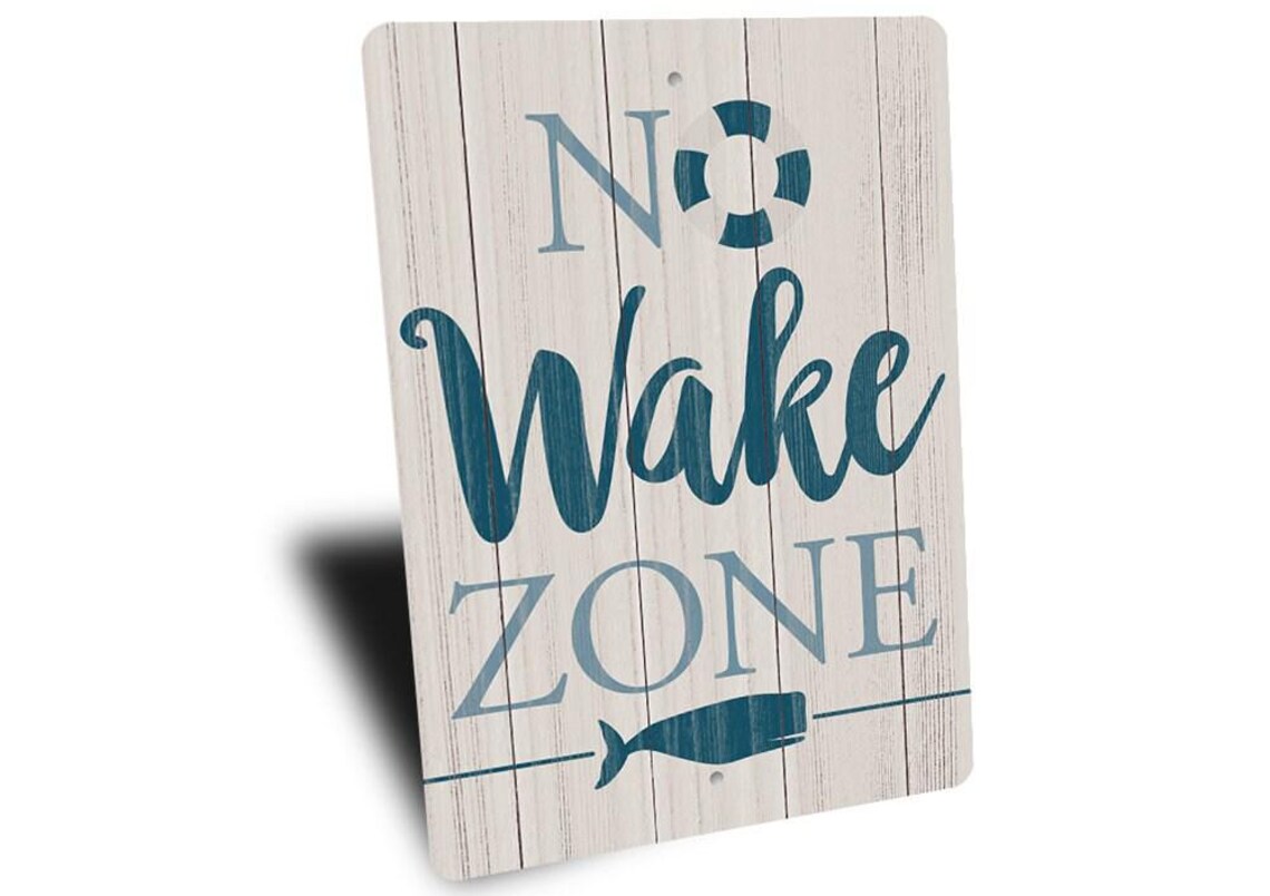 No Wake Zone Sign, Boat Dock Decor, Rustic Boat House Sign, Boat Dock ...