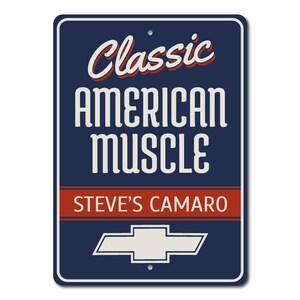Classic Camaro Sign, Camaro Gift, Custom Chevy Sign, American Muscle ...