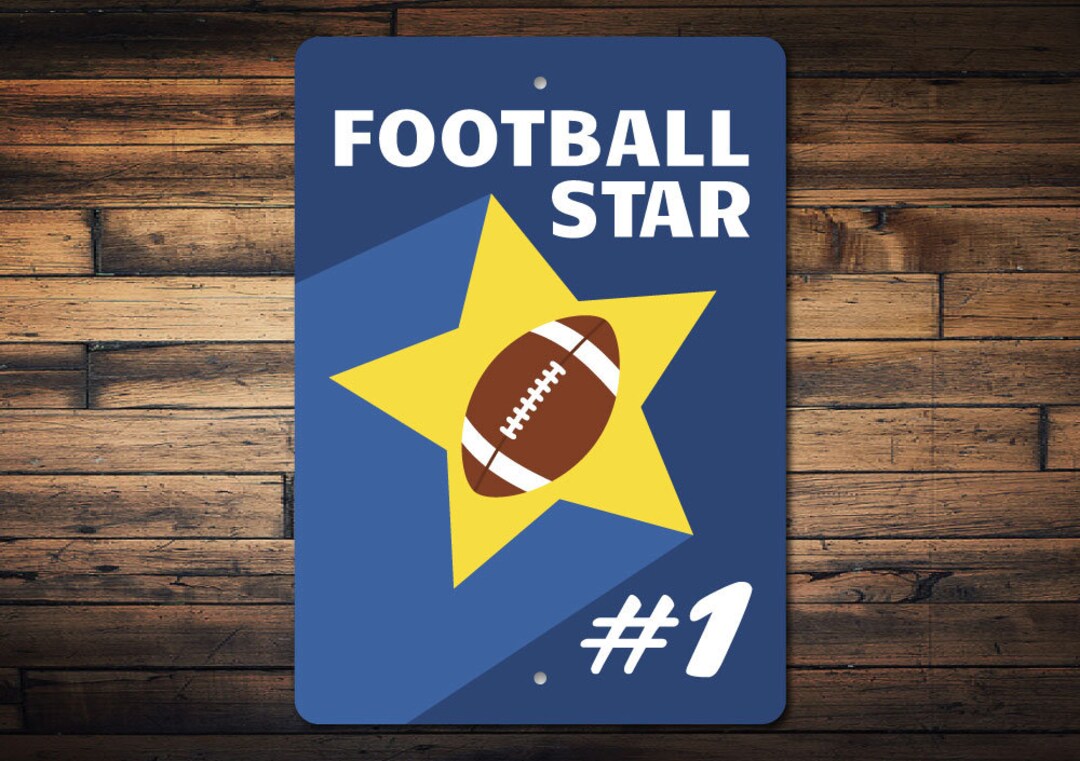 Football Star Sign, Football Player Gift, Football Lover Sign, Custom ...