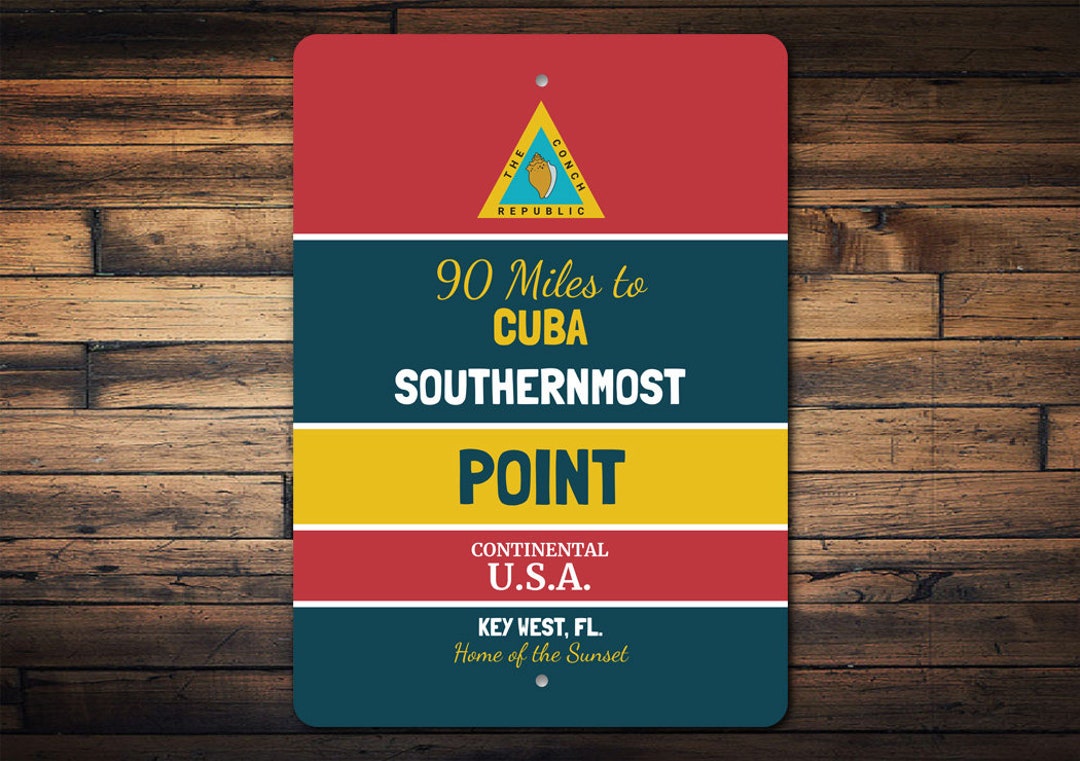 Southernmost Point, Custom Location Sign Key West Florida, the Conch ...