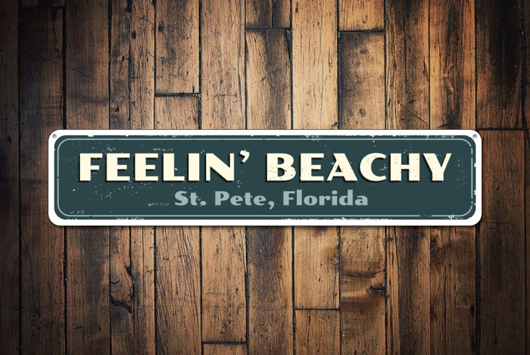 Feelin' Beachy Sign, Personalized Beach Location Sign, Custom Beach ...