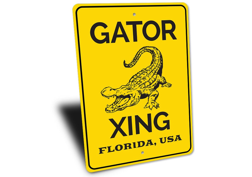 Gator Xing Gator Crossing Gator Sign Alligator Waters - Etsy UK