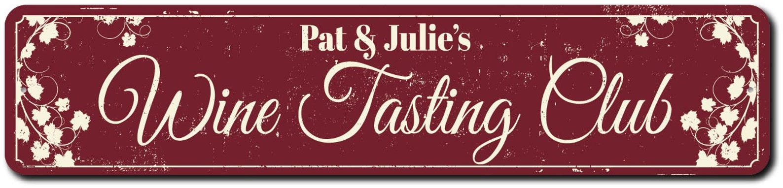 Wine Tasting Club Sign Custom Wine Sign Wine Tasting Sign | Etsy