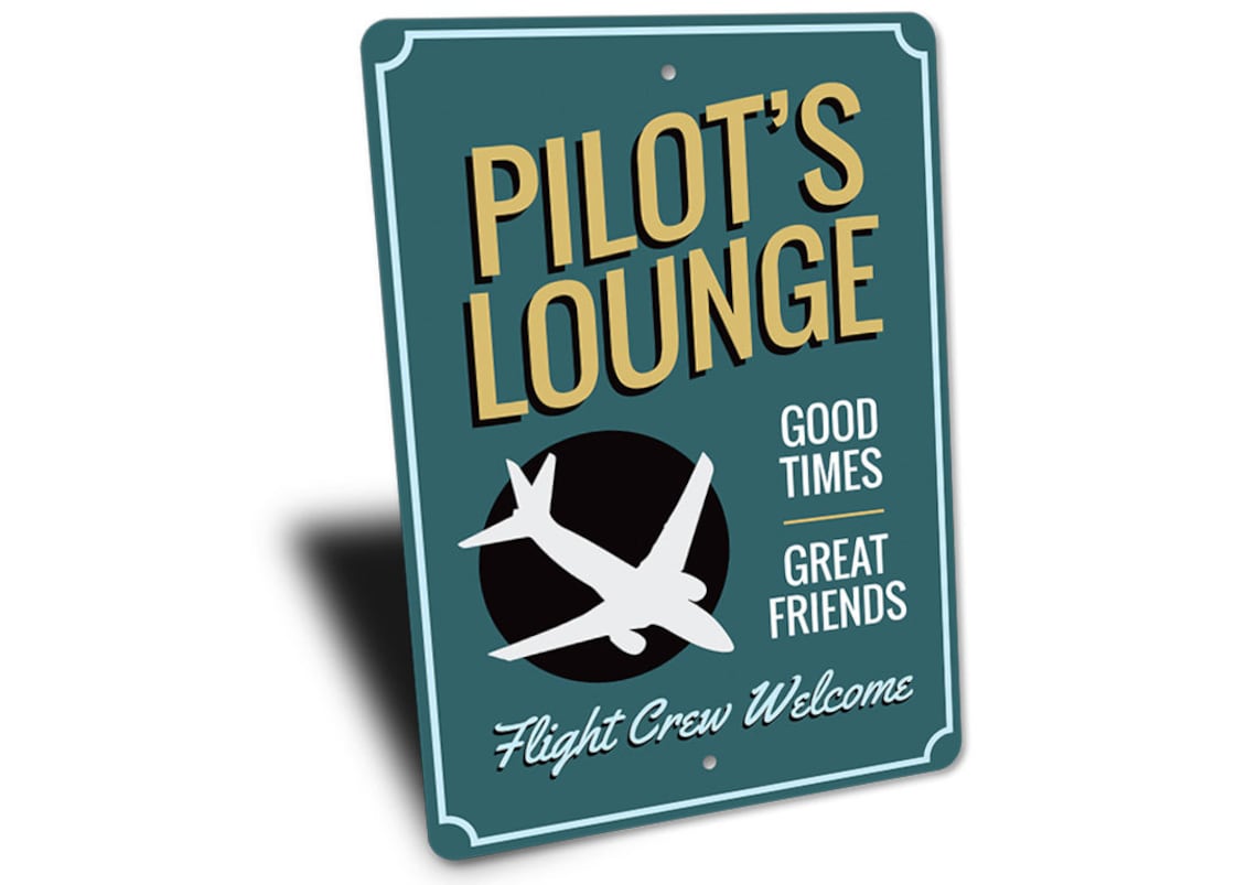 Pilots Lounge Sign Airplane Garage Pilot Lounge Aviation | Etsy
