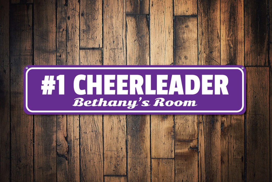 Cheerleader Sign, Personalized Kid Name Room Sign, Number One #1 Cheer ...