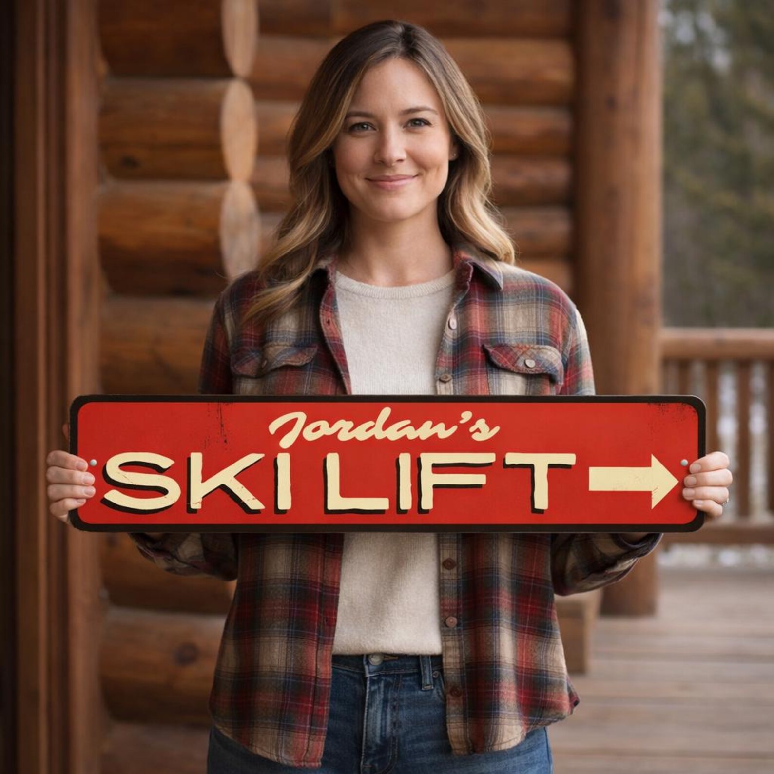 Ski Lift Sign, Personalized Ski Arrow Sign, Custom Name Ski Lover Sign ...