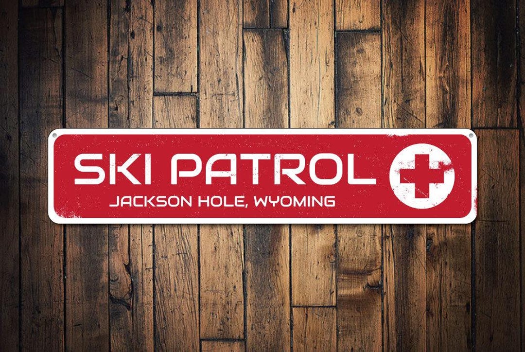 Ski Patrol Sign, Skiing Destination Sign, Custom Ski Red Cross Sign ...