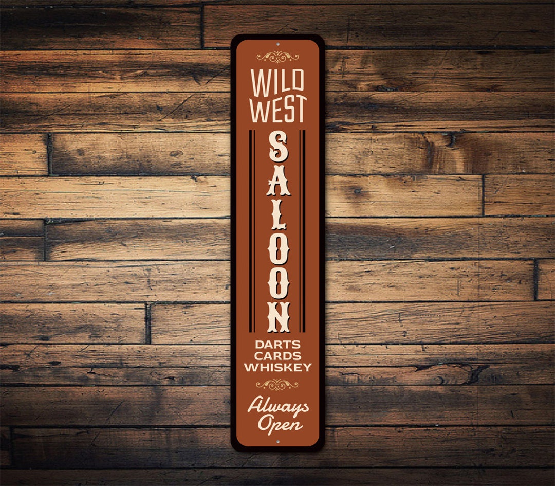 Wild West Saloon Sign, Saloon Decor, Western Sign, Beer Lover Decor ...