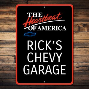 Heartbeat of America Sign, Custom Chevy Logo Sign, Chevy Slogan Sign ...