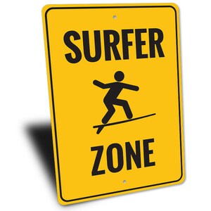 Surfing Zone Sign, Surf Zone Sign, Surfing Lovers, Ocean Decor, Surfer ...