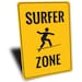 Surfing Zone Sign, Surf Zone Sign, Surfing Lovers, Ocean Decor, Surfer ...