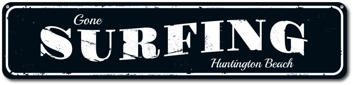 Surfing Sign Personalized Gone Surfing Beach Location Sign - Etsy