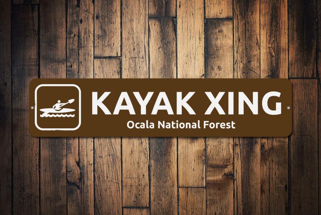 Kayak Xing Sign, Custom Kayaker Crossing National Park Name Gift ...
