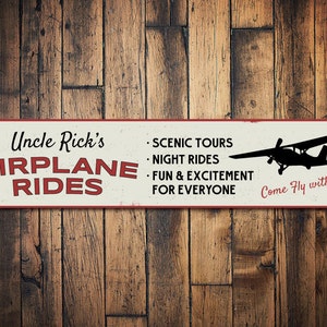 Airplane Rides Sign, Custom Pilot Plane Owner Name Gift, Personalized ...