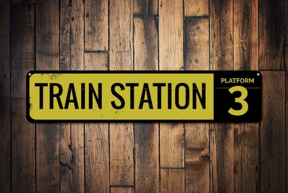Train Station Platform Number Sign Personalized Train Man - Etsy