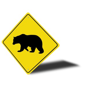 Bear Crossing Sign, Bear Crossing, Bear Crossing Diamond Sign, Bear ...