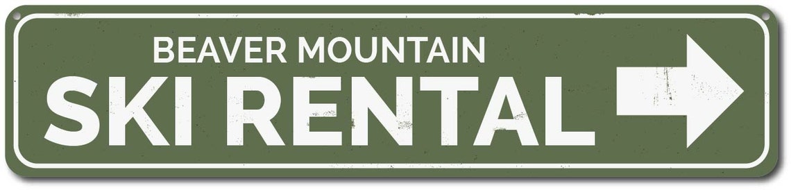 Ski Rental Arrow Sign Personalized Mountain Location Name - Etsy